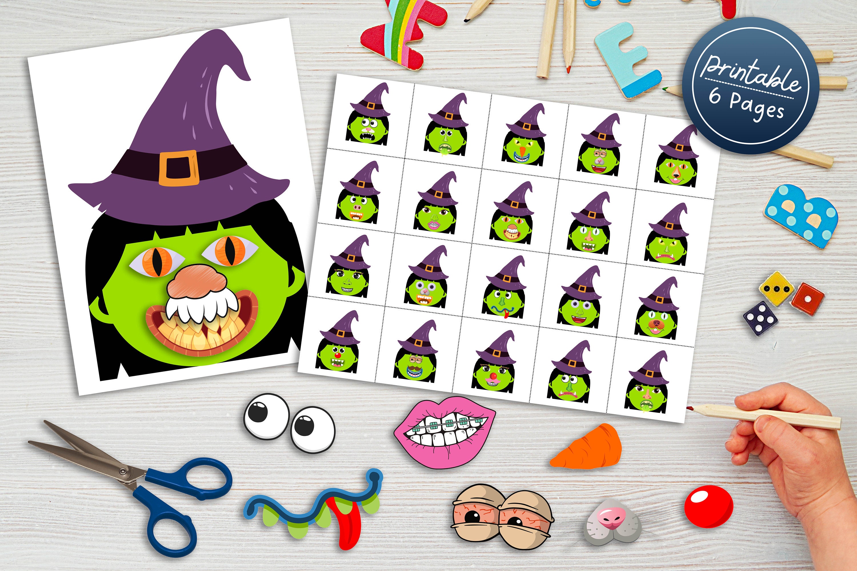 Build a Witch | Cut and Paste Fall Activity Cutting Practice Toddler ...