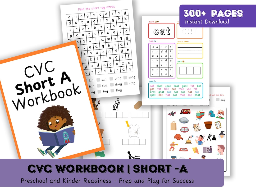 CVC Workbook Bundle | Homeschool Resources, Phonics Activity Sight ...