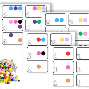 Counting and Color Activity With Pompoms, Numbers 1-10, Matching Colors ...