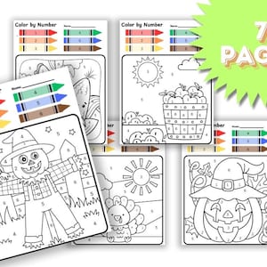 Pre-k Color by Number Printable Worksheet, Educational Activity ...