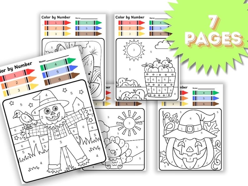 Pre-k Color by Number Printable Worksheet, Educational Activity ...