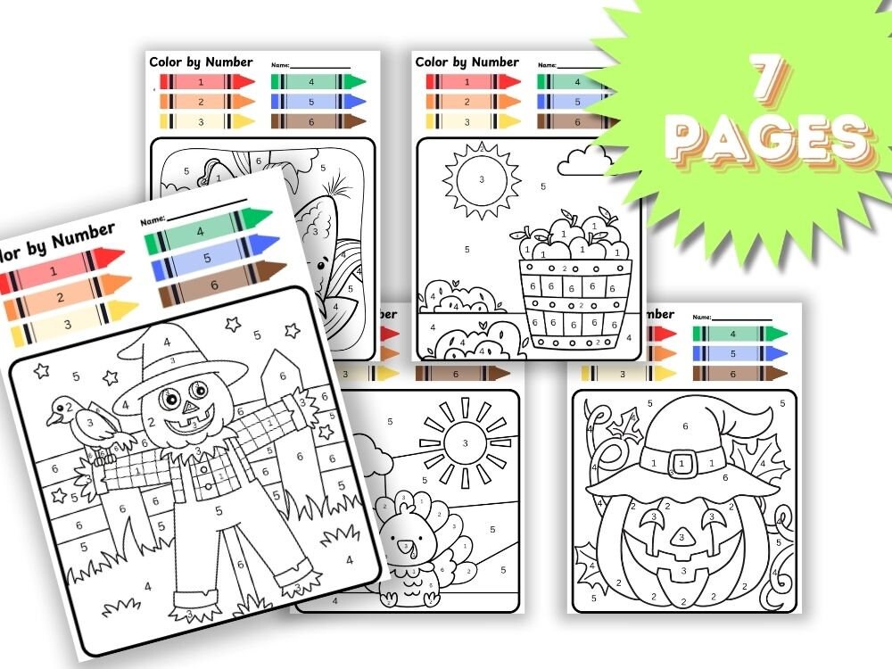 Pre-k Color by Number Printable Worksheet, Educational Activity ...