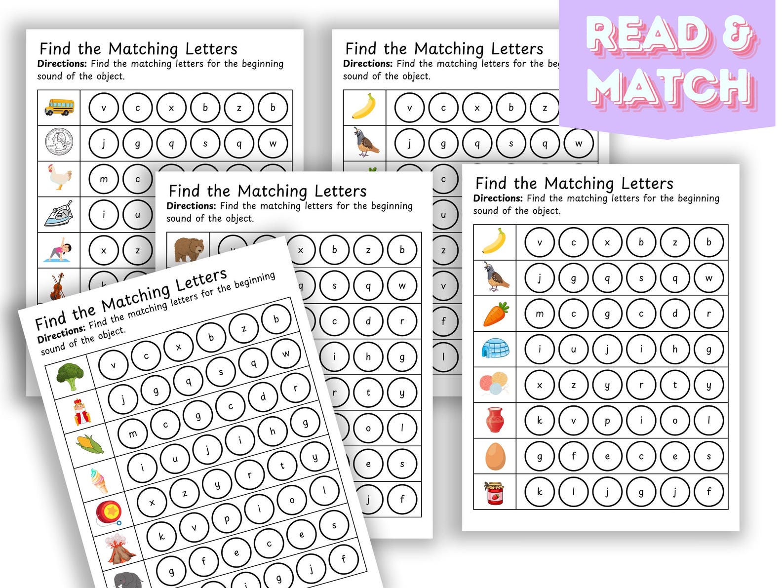 Beginning Sound Worksheets | Phonics CVC Amplify Phonemic Awareness ...