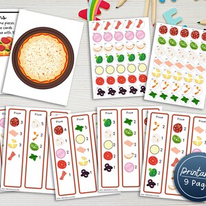 Pizza Recipe Pretend Play | Pre-school Activity Counting Game Match ...