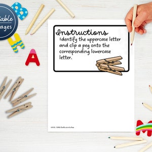 Alphabet Clip Cards Peg It Flash Cards Peg It Clip Cards - Etsy