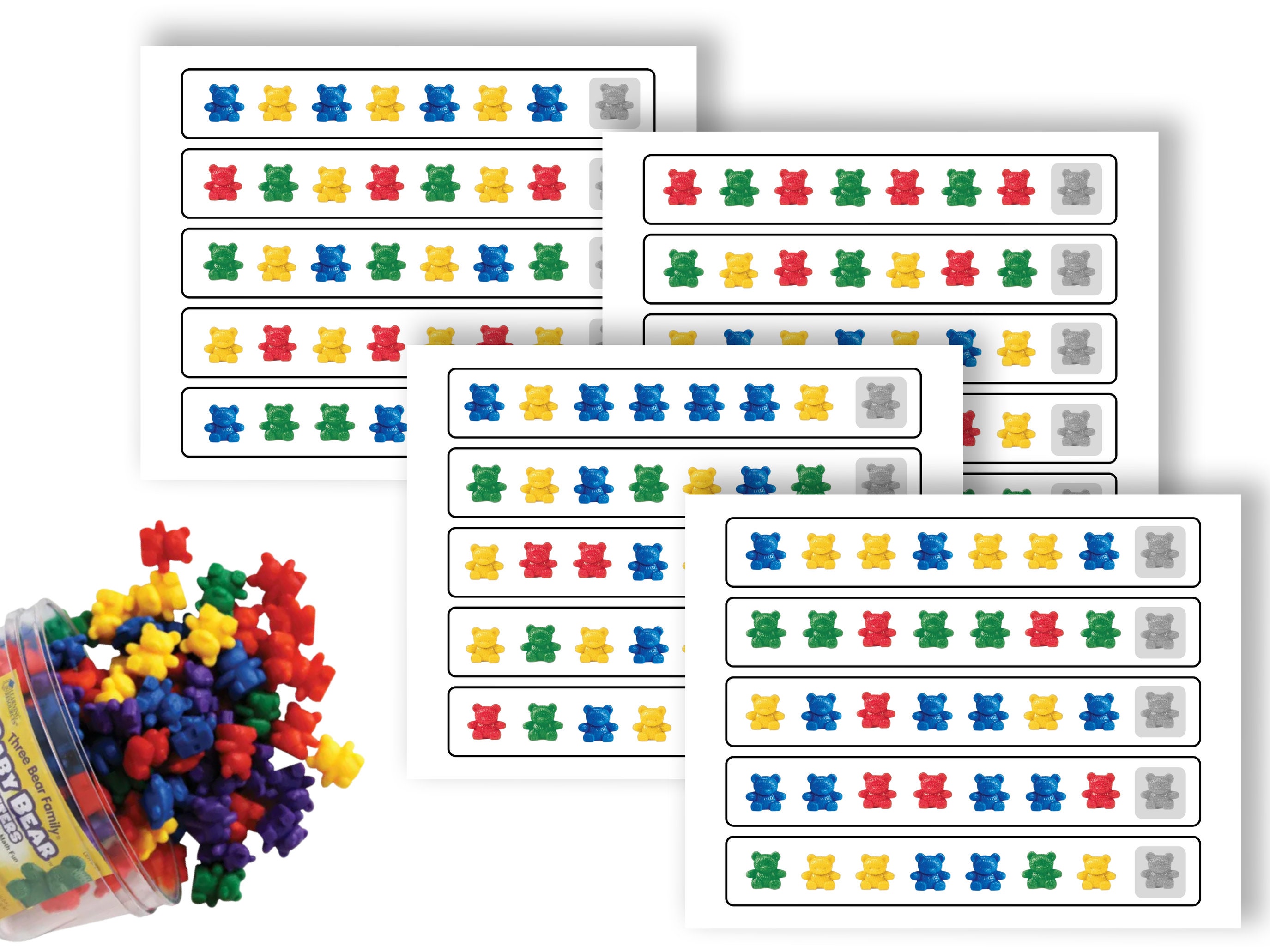 Sequence Match Activity With Bear Counters, Matching Colors, Toddler ...