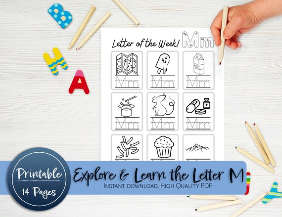 Letter of the Week M Alphabet Learning Preschool - Etsy