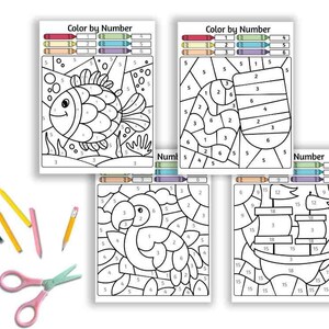Beginner Color by Number Printable Worksheet, Educational Activities ...