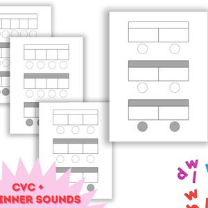 Sound Elkonin Boxes Blank Word Work CVC Phonemic Awareness | Early ...