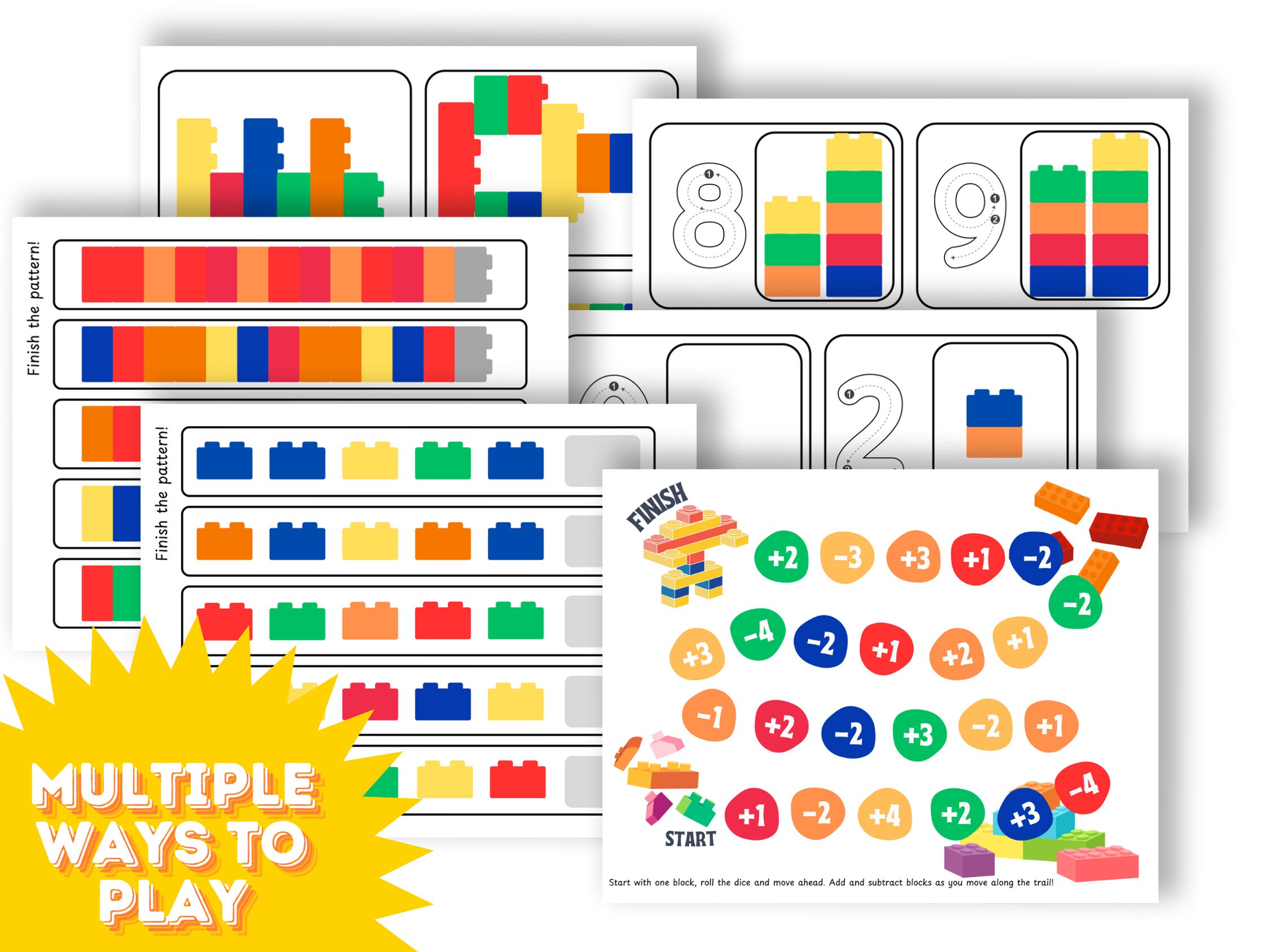 Building Brick Templates, Toddler Busy Bag Activities, Preschool ...