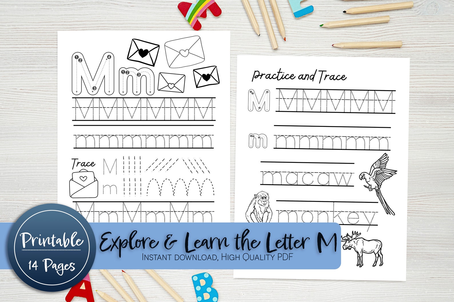 Letter of the Week M - Alphabet Learning, Preschool Worksheets ...
