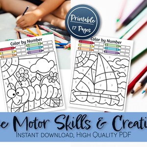 Pre-k Color by Number Printable Worksheet, Educational Activities ...