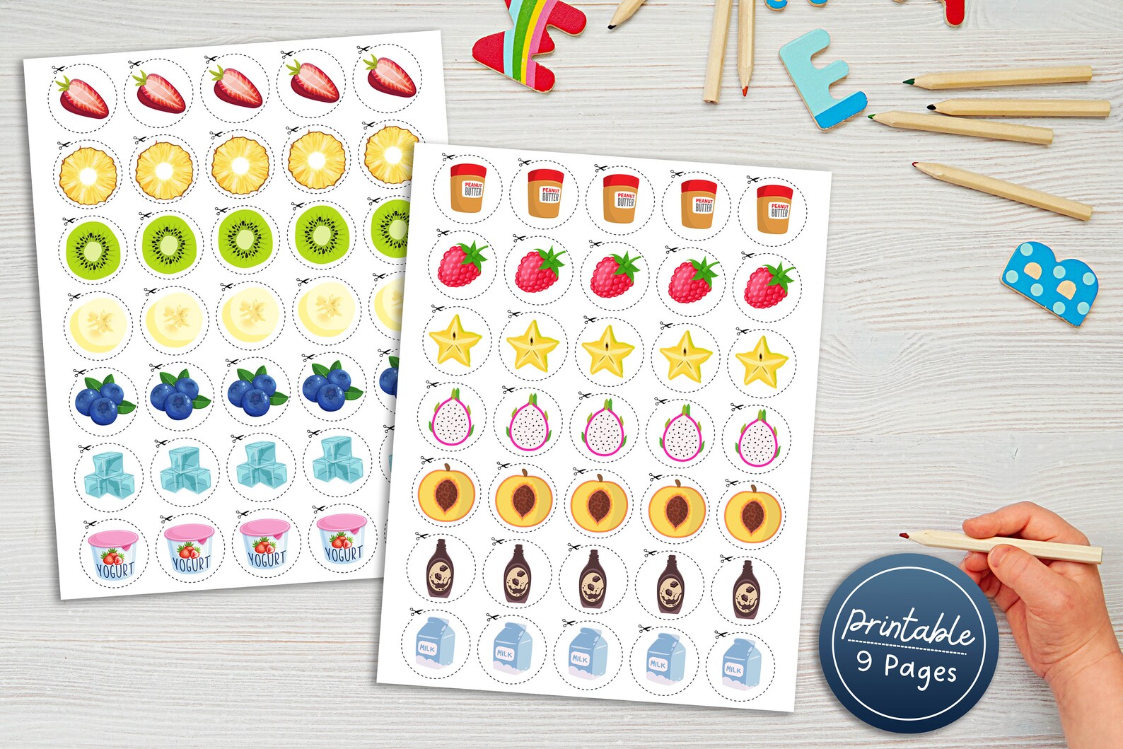 Recipe Pretend Play Pre-school Activity Counting Games Match - Etsy