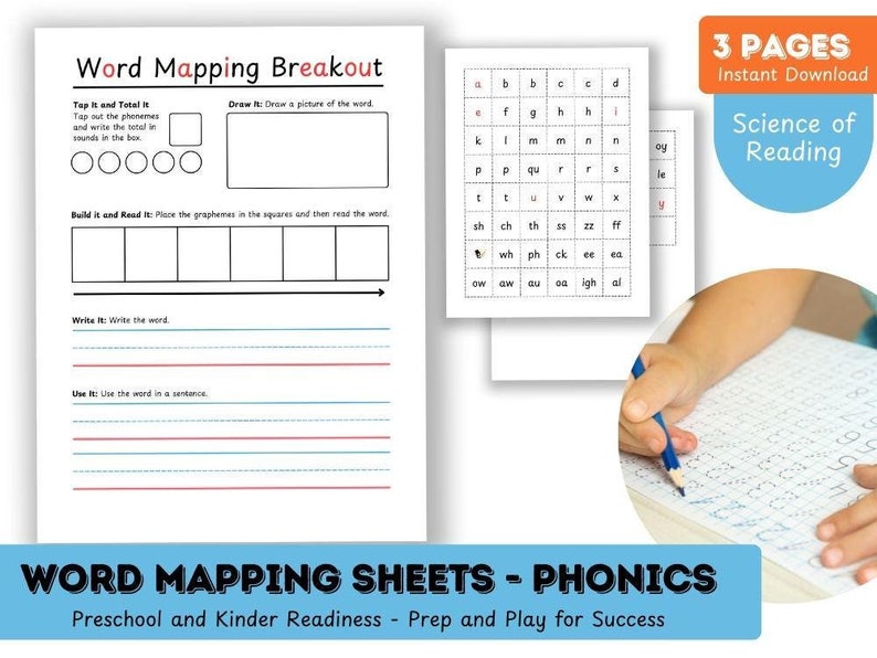 Orthographic Mapping Resource Sheets, Tap It, Graph It, Write It ...