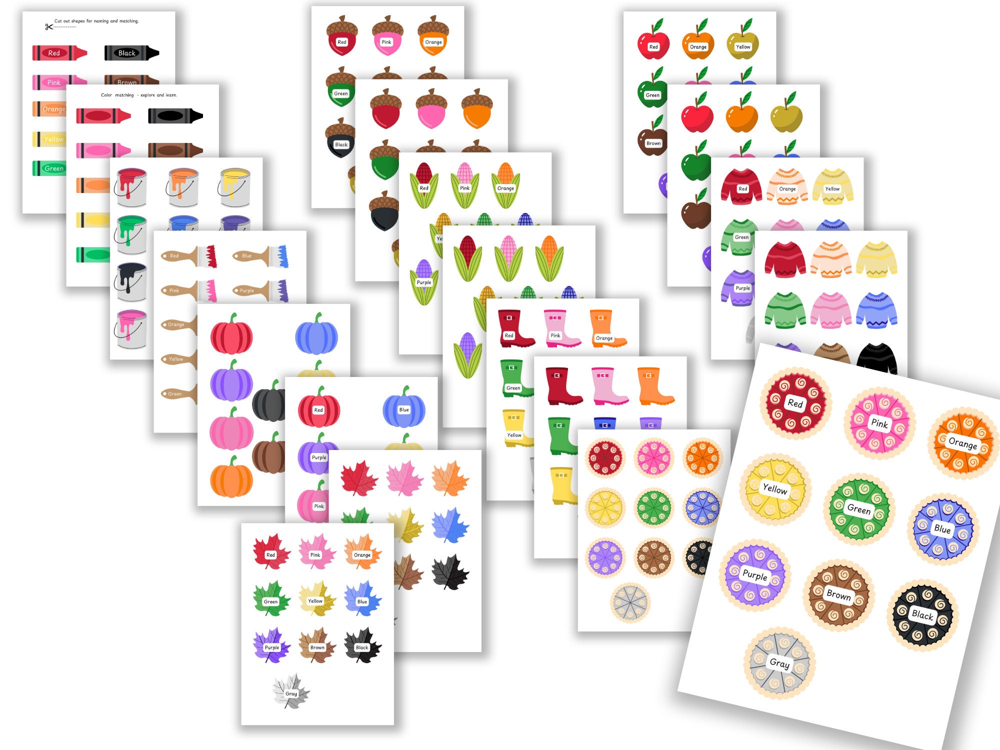 Color Matching Game, Busy Book Printable Educational Activity ...