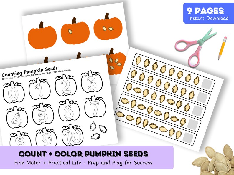 Count, Color and Snack Activity Cards Numbers 1-10, Counting Game ...