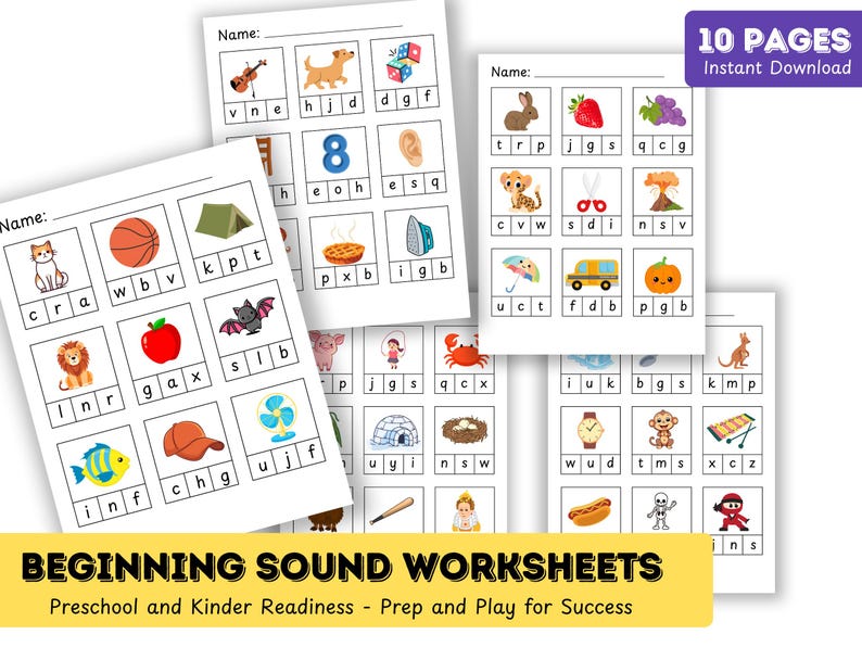 Beginning Sound Worksheets | Phonics CVC Amplify Phonemic Awareness ...