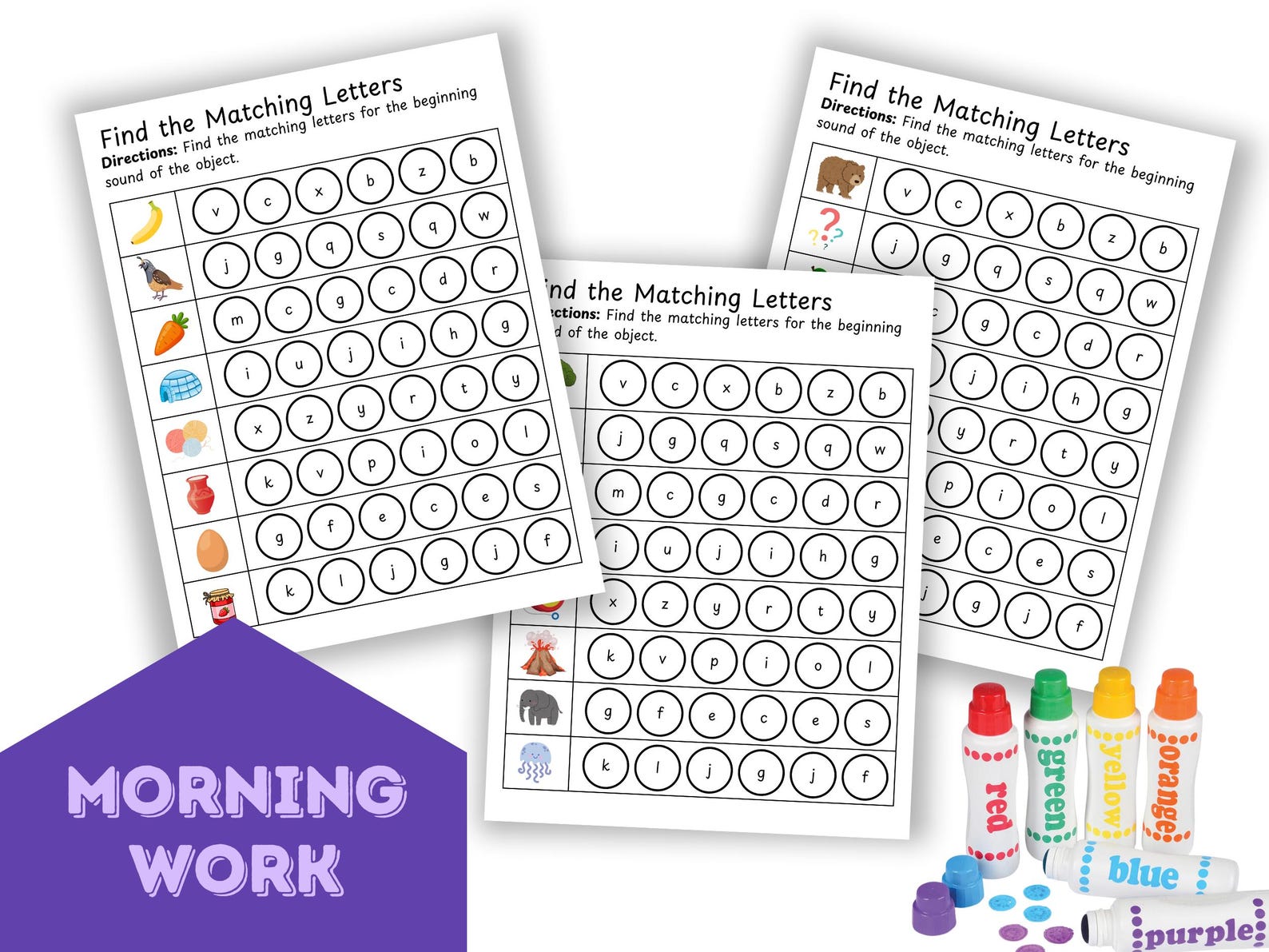 Beginning Sound Worksheets | Phonics CVC Amplify Phonemic Awareness ...