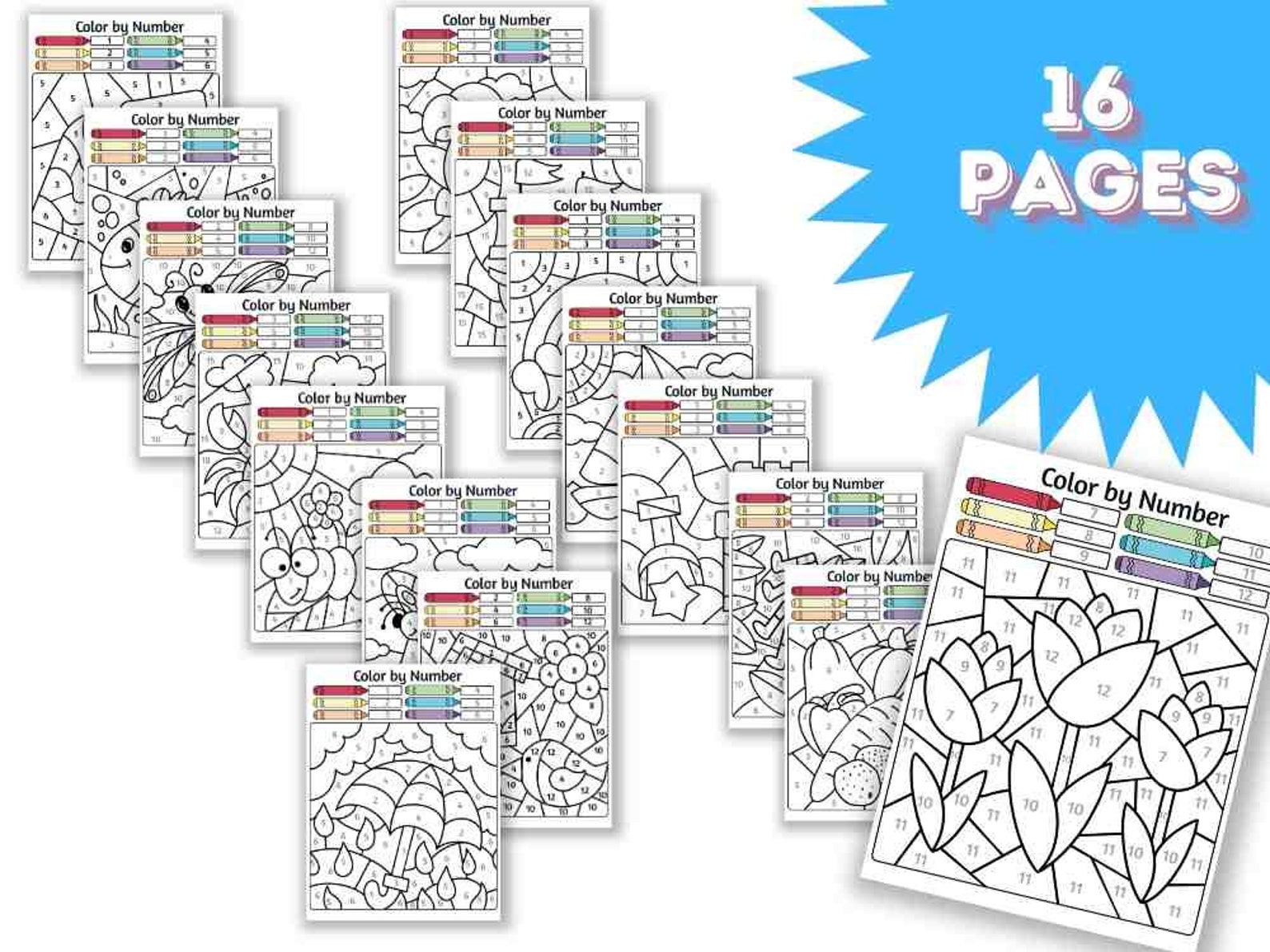 Beginner Color by Number Printable Worksheet, Educational Activities ...