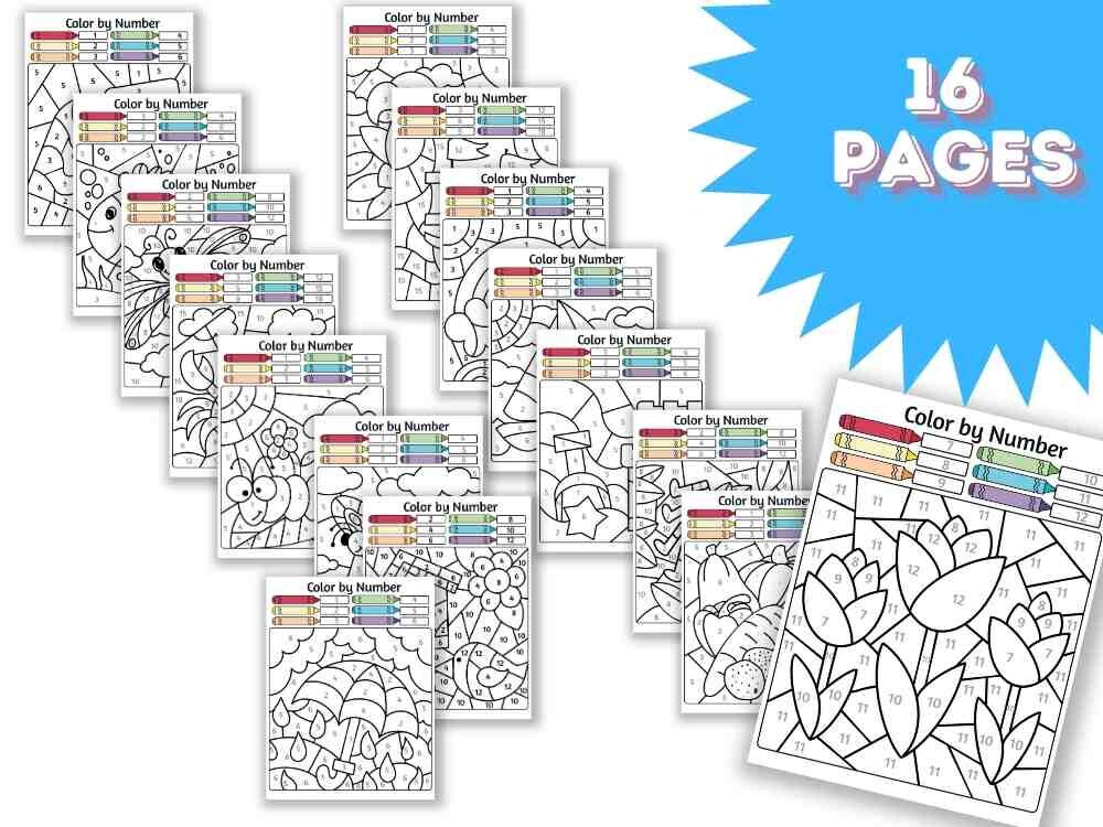 Beginner Color by Number Printable Worksheet, Educational Activities ...