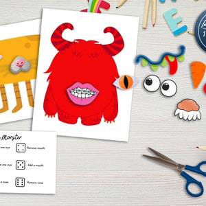 Build a Monster | Cut and Paste Fall Activity Cutting Practice Toddler ...