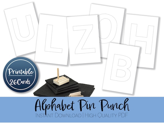 Montessori Alphabet Letter Pin Punch Activity Fine Motor - Etsy
