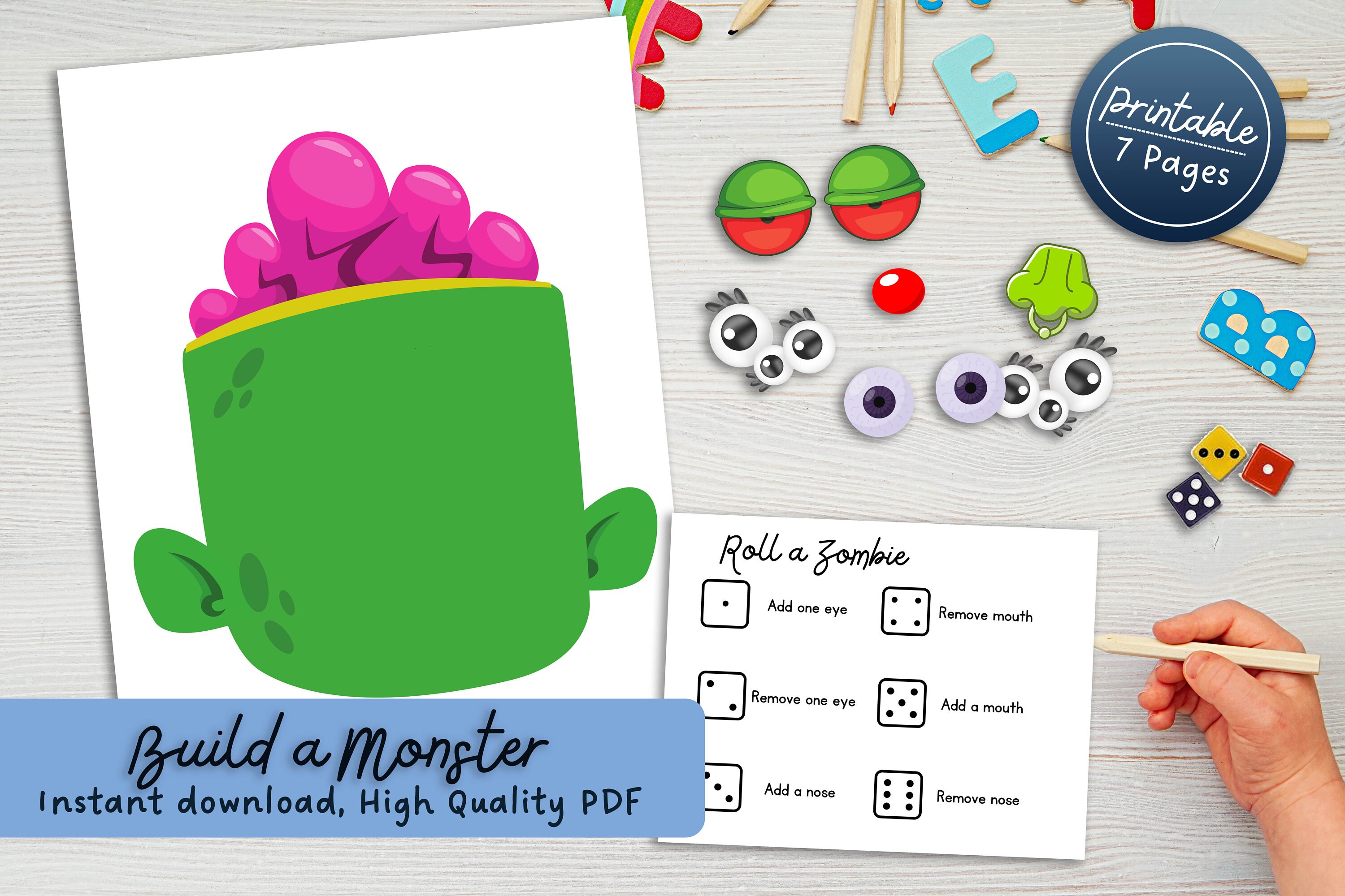 Build a Zombie | Cut and Paste Fall Activity Cutting Practice Toddler ...