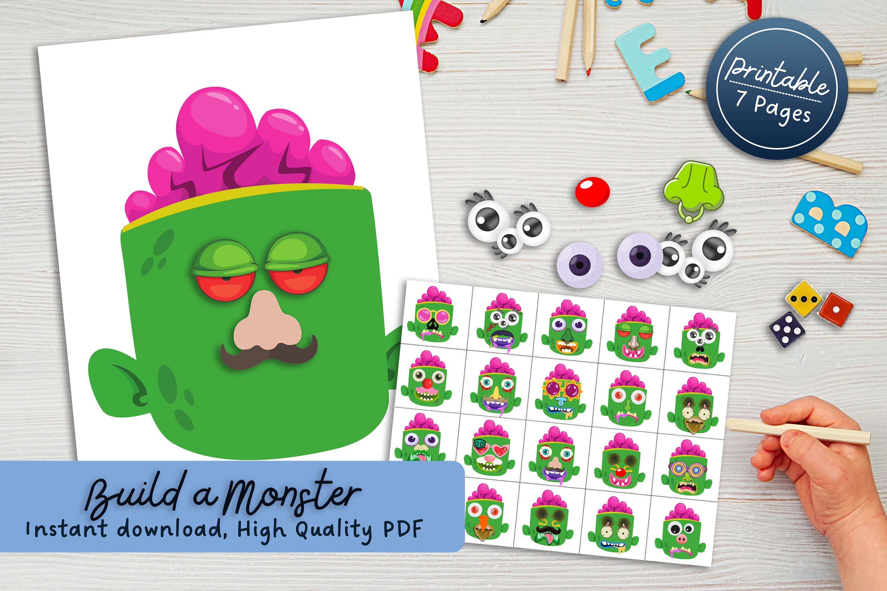 Build a Zombie | Cut and Paste Fall Activity Cutting Practice Toddler ...