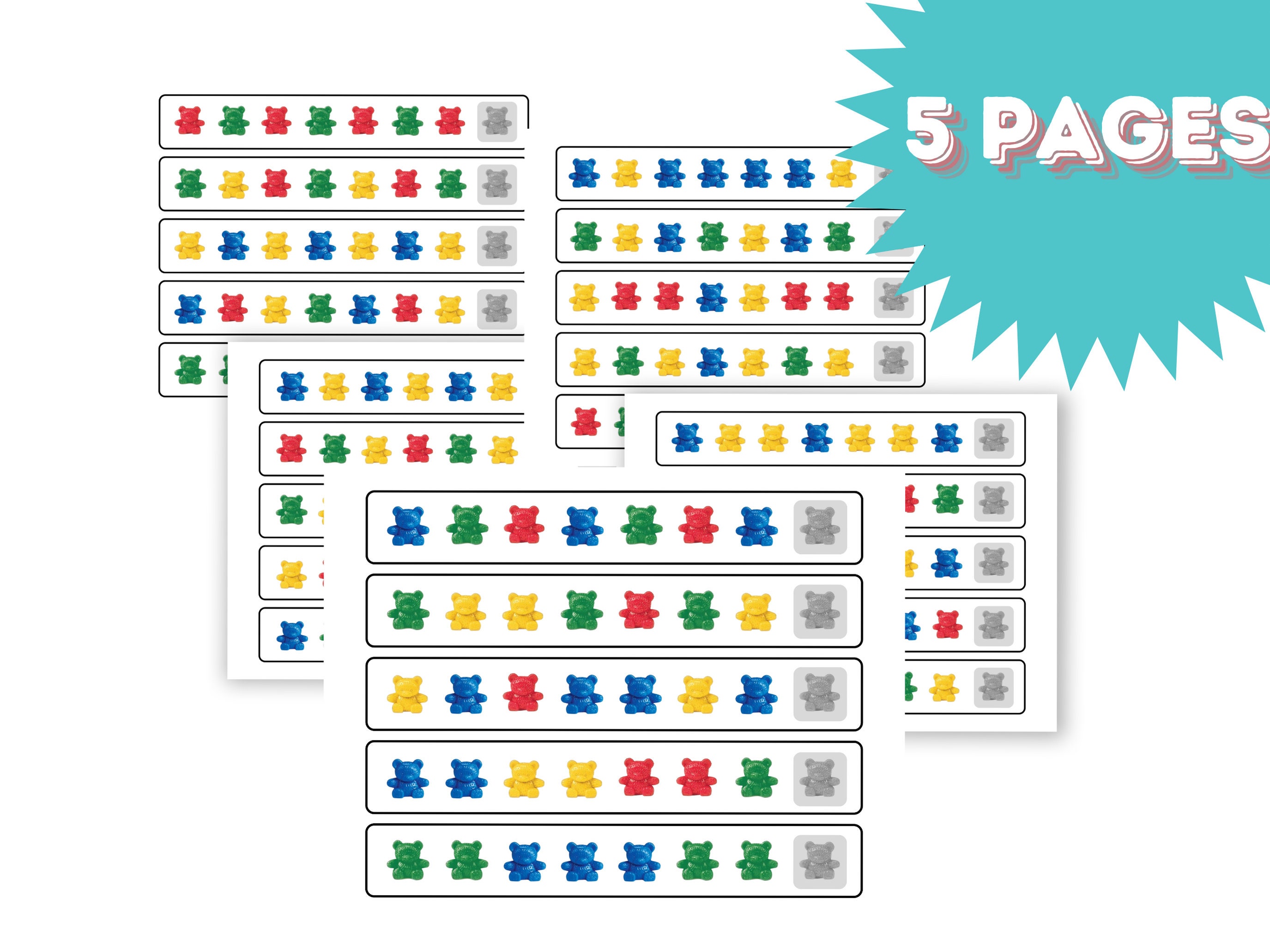 Sequence Match Activity With Bear Counters, Matching Colors, Toddler ...
