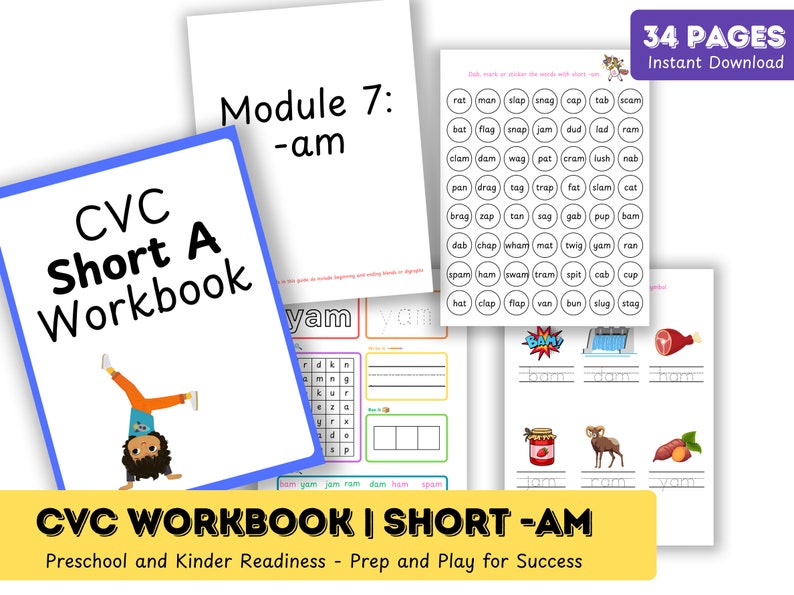 CVC Workbook| Homeschool Resources, Phonics Activity Sight Words ...