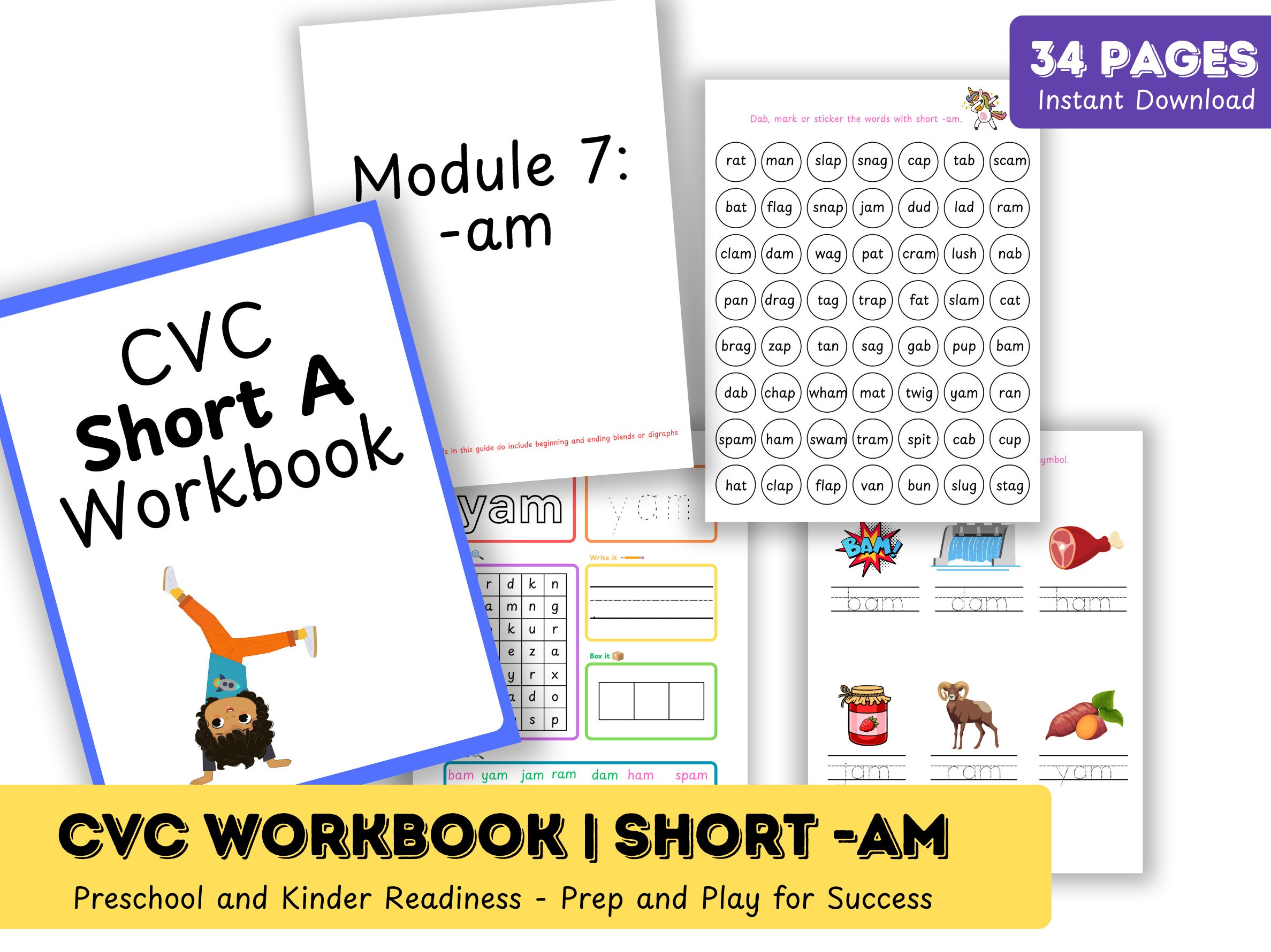 CVC Workbook| Homeschool Resources, Phonics Activity Sight Words ...