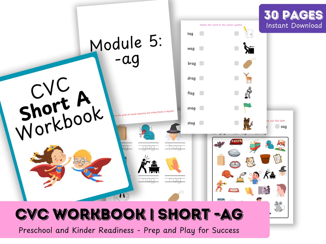 CVC Workbook| Homeschool Resources, Phonics Activity Sight Words ...