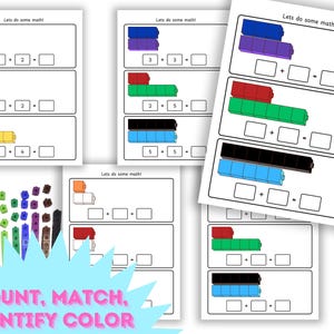 Addition With Snap Cubes 37 Cards, Math Centers, Counting Activity ...