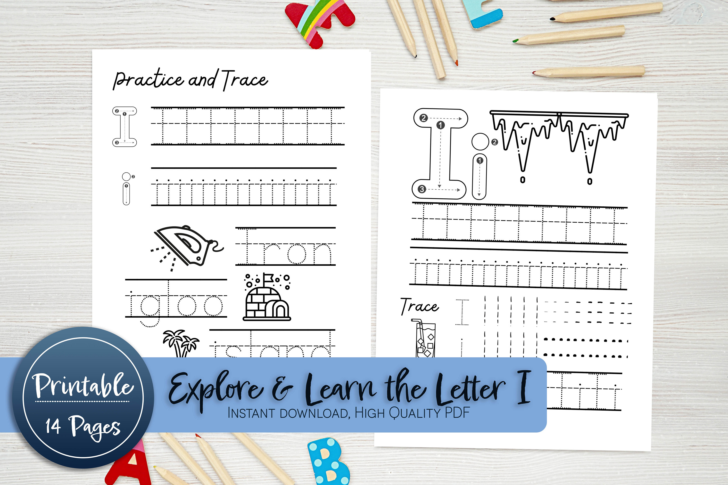Letra de la semana I: aprendizaje del alfabeto hojas de - Etsy México