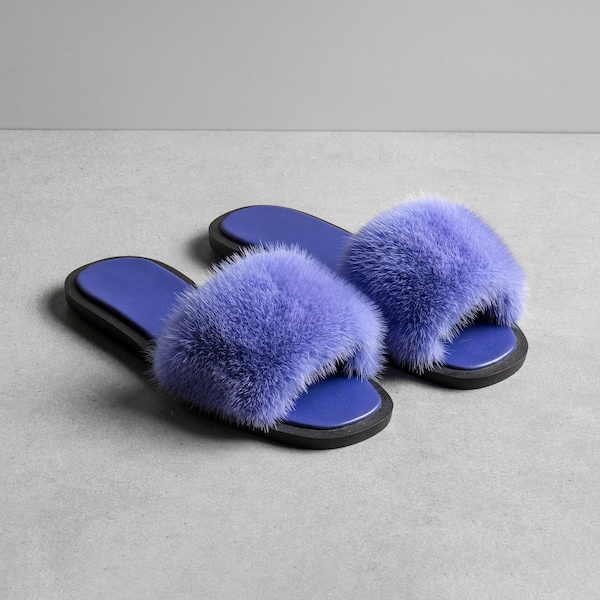 Fur Slides - Etsy