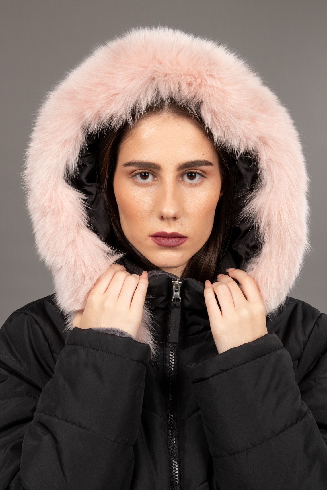 Pink Fur Ruff Fluffy Detachable Hood Trim Adds Glamorous Style - Etsy