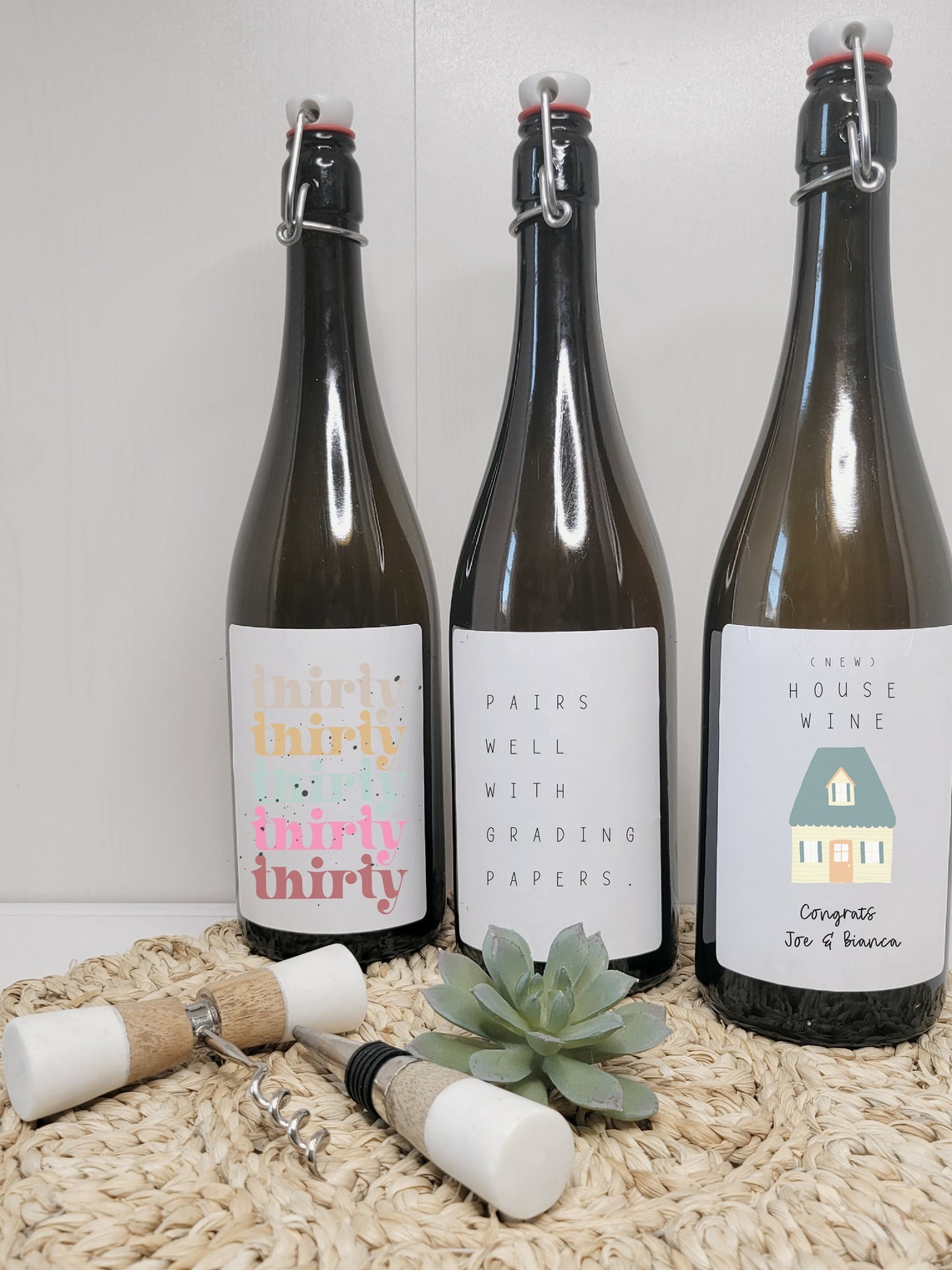 New House Wine Label, Personalized Housewarming Gift, Wine Labels, Gift ...