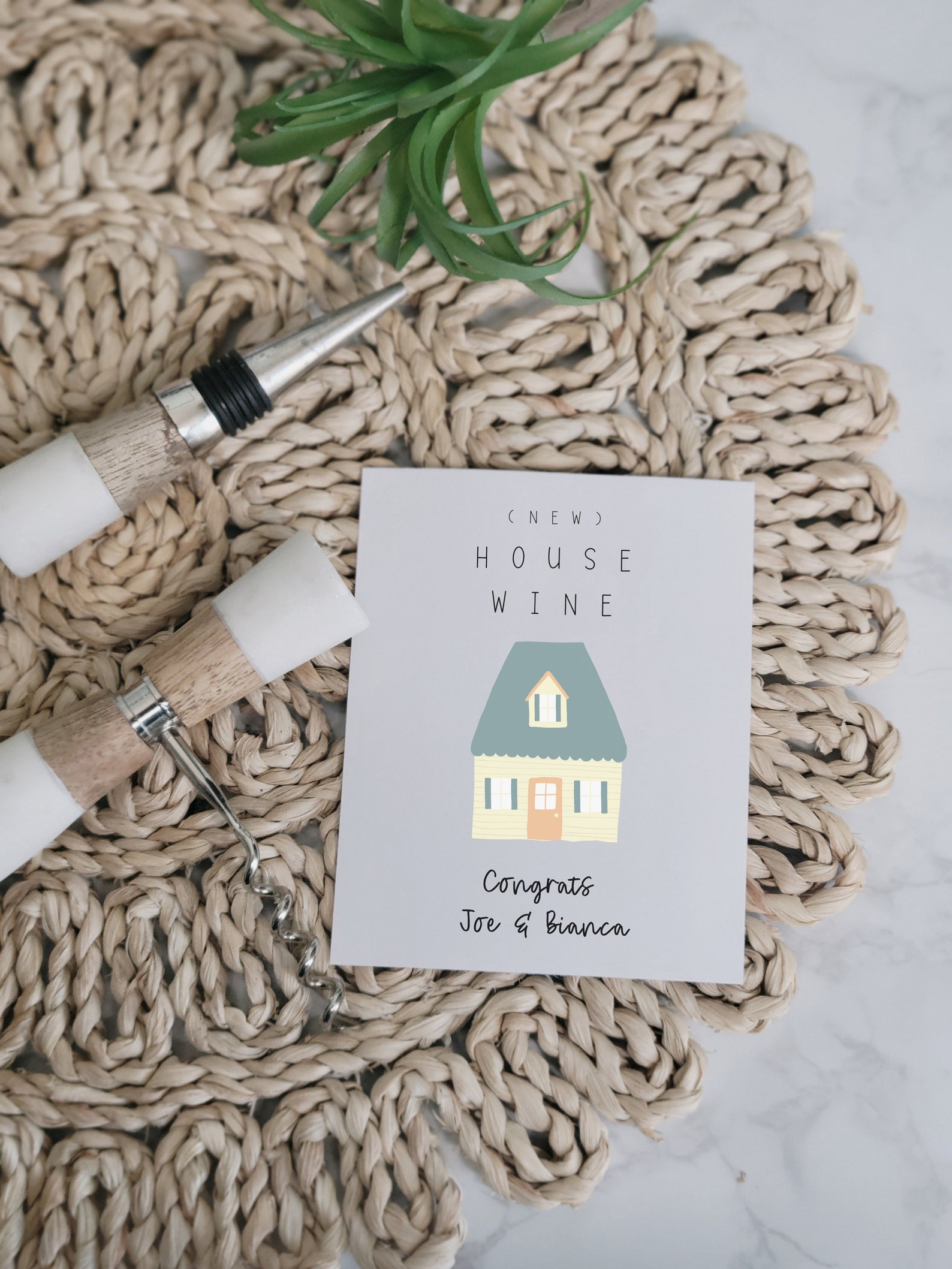 New House Wine Label, Personalized Housewarming Gift, Wine Labels, Gift ...