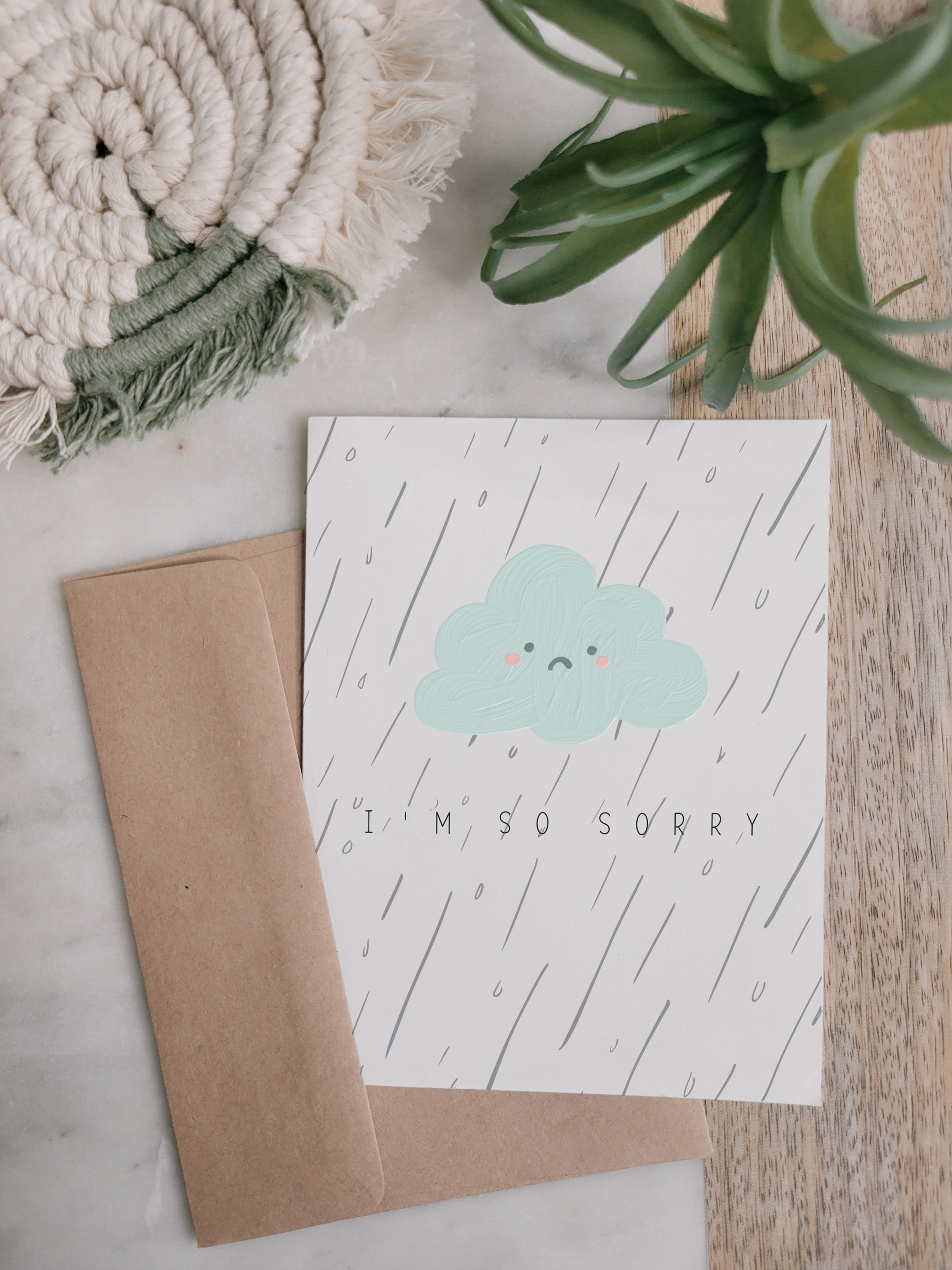 I'm so Sorry, Sympathy Card, Canva Template, DIY Card, Personalized ...