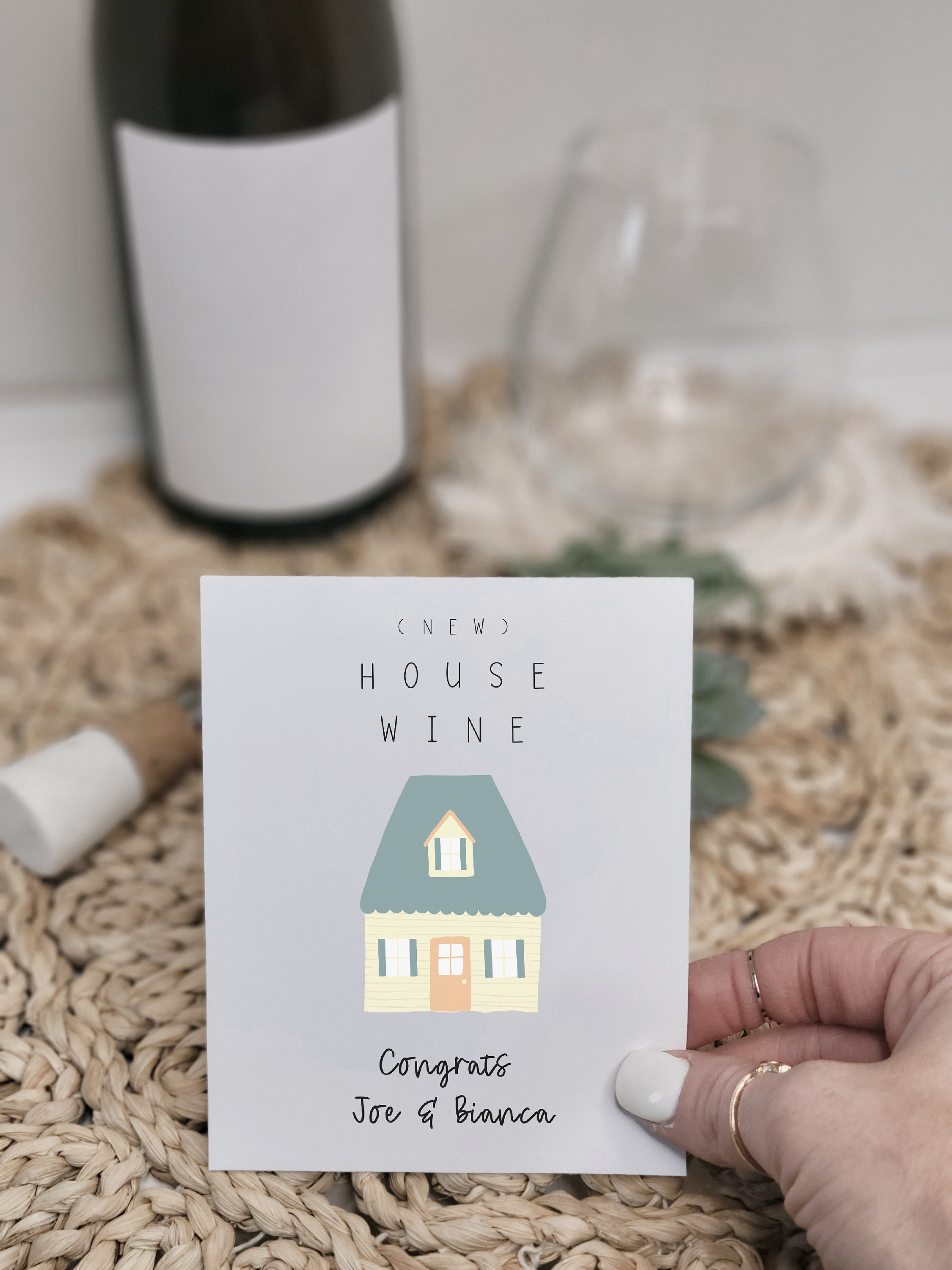 New House Wine Label, Personalized Housewarming Gift, Wine Labels, Gift ...