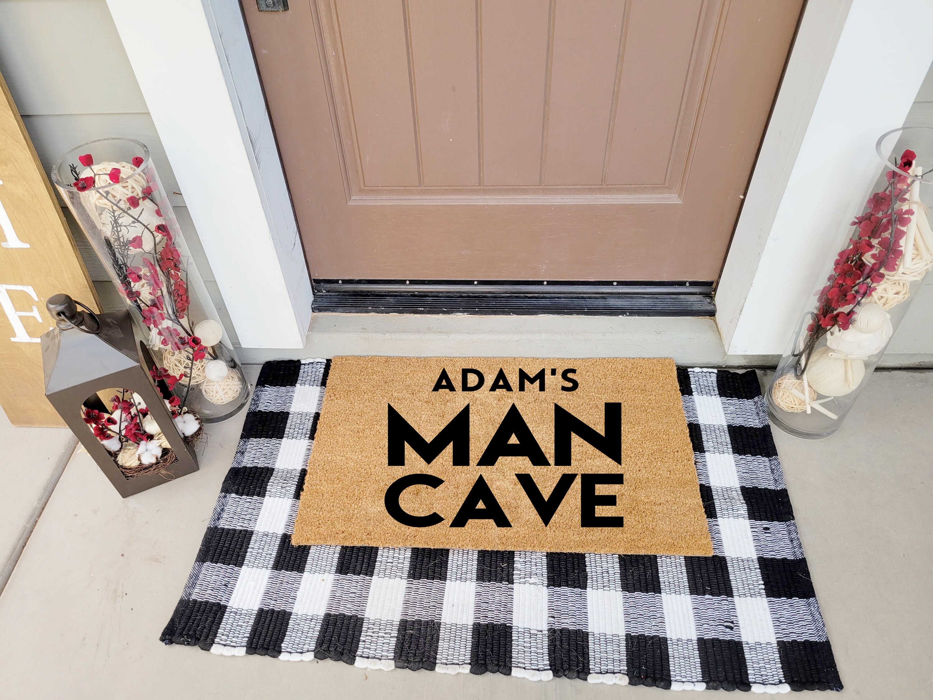 Custom Hand Painted Doormat for Men, Man Cave Decor, Father's Day Gift ...