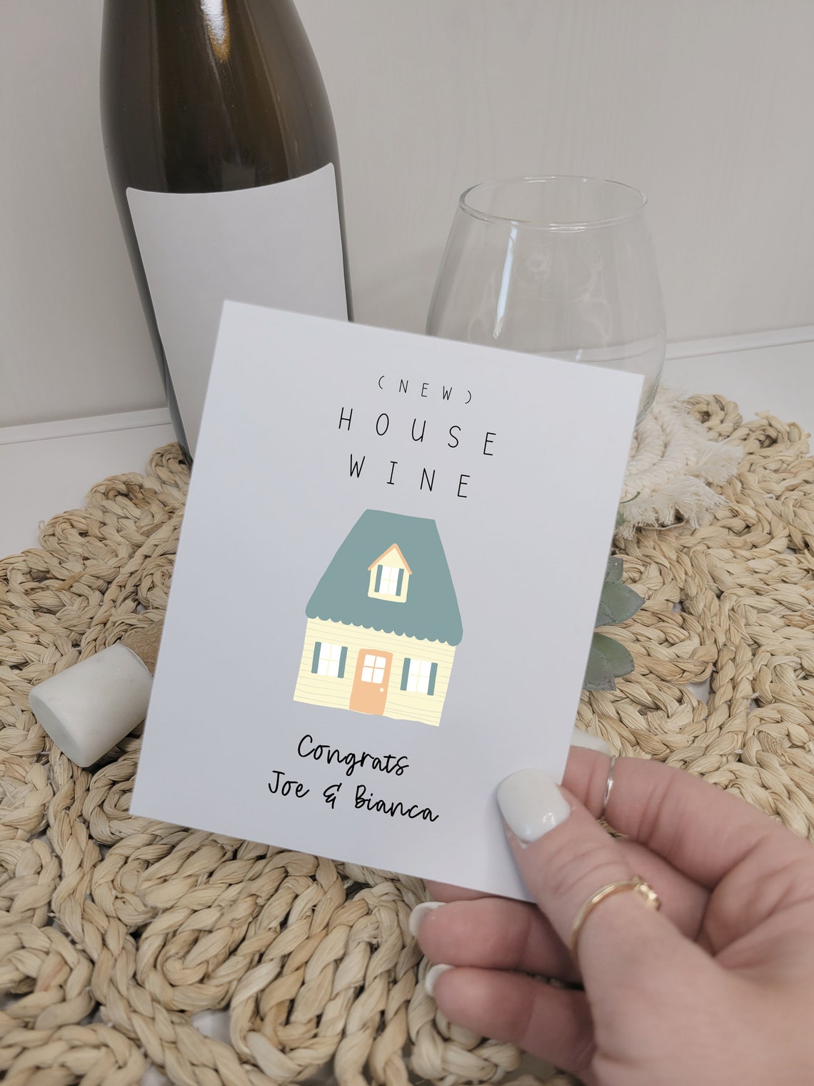 New House Wine Label, Personalized Housewarming Gift, Wine Labels, Gift ...