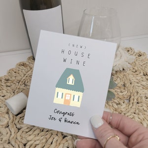 New House Wine Label, Personalized Housewarming Gift, Wine Labels, Gift ...