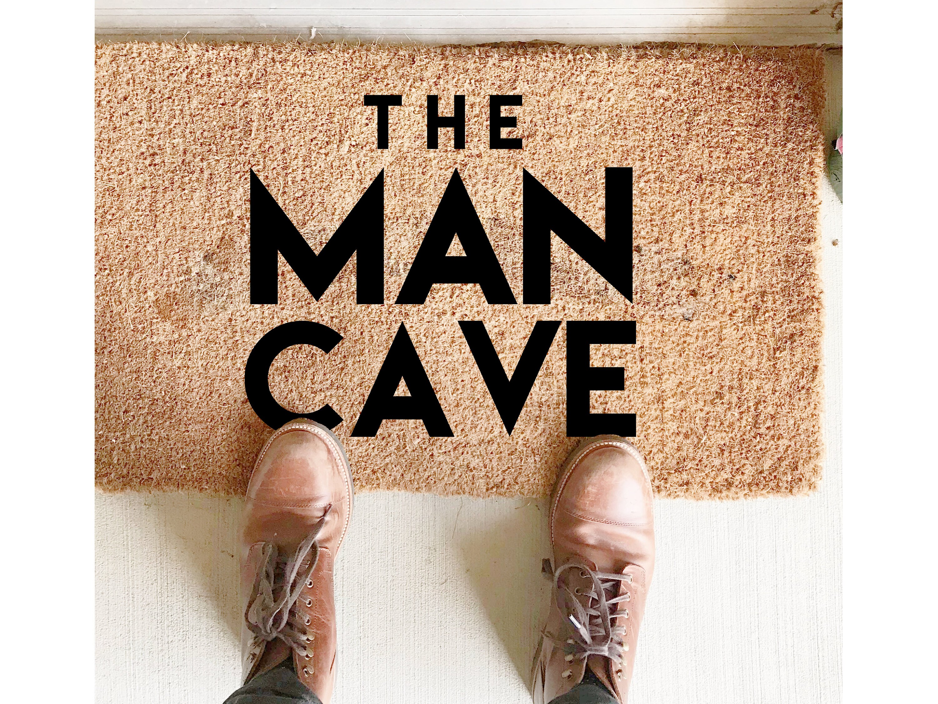 Custom Hand Painted Doormat for Men, Man Cave Decor, Father's Day Gift ...