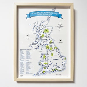 A3 Great British Adventure Map of National Parks and - Etsy