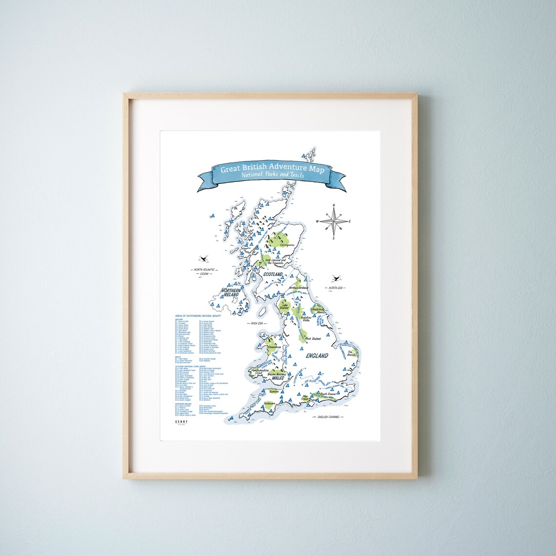 British Adventure Map: National Parks & Trails A3 Giclée Print - Etsy