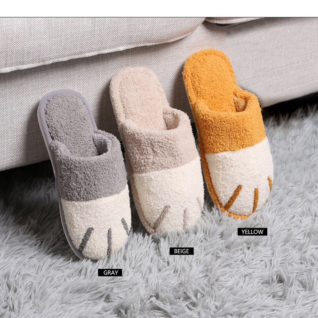 P/S New Cat Paw Slippersleopard Slipperscozy Slippersslippers for ...