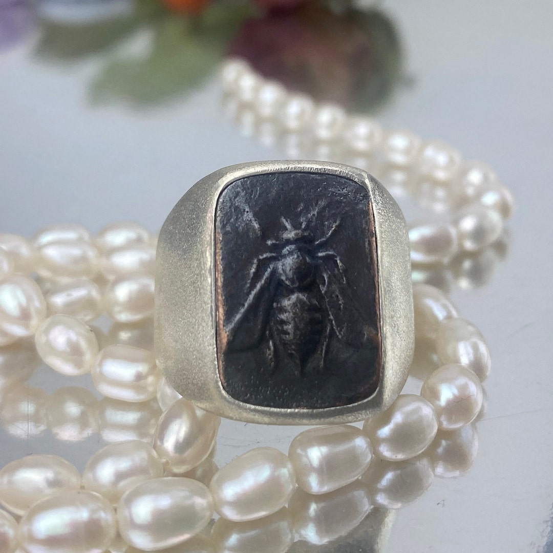 Sultan Cute Honey Bee Ring for Bestfriend Gift, Geometric Signet ...