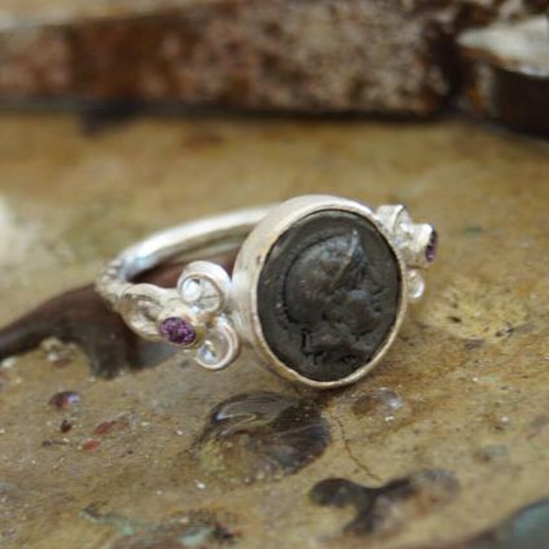 Sultan Ancient Roman Coin Signet Ring, 925 K Sterling Silver Ring ...