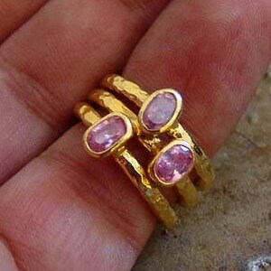 Sultan Pink Topaz Ring Gemstone 925K Sterling Silver Dainty Ring Silver ...